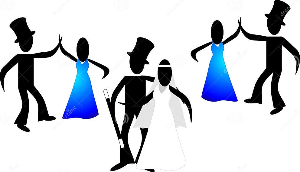 Stickmans wedding. stock vector. Illustration of love - 9552953