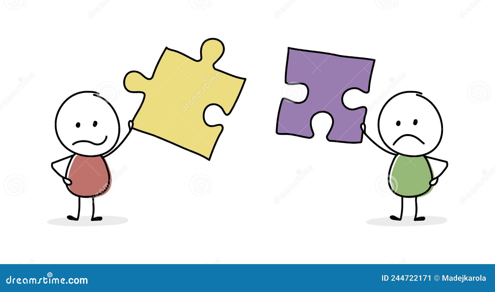 Stickmen with Puzzle - Teamwork Concept. Vector Stock Vector ...