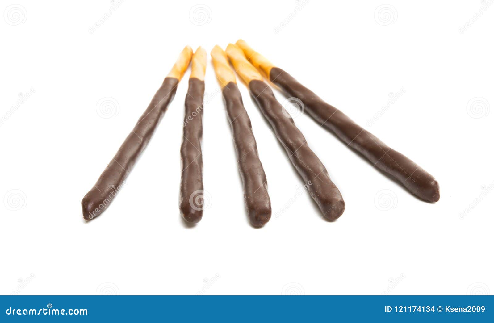 Sticks in Chocolate Isolated Stock Photo - Image of chocolate, bake ...