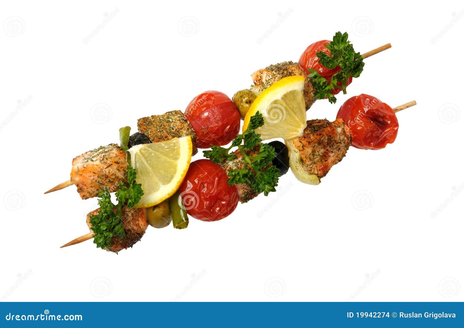 Sticks with grilled stock photo. Image of delicious, green - 19942274