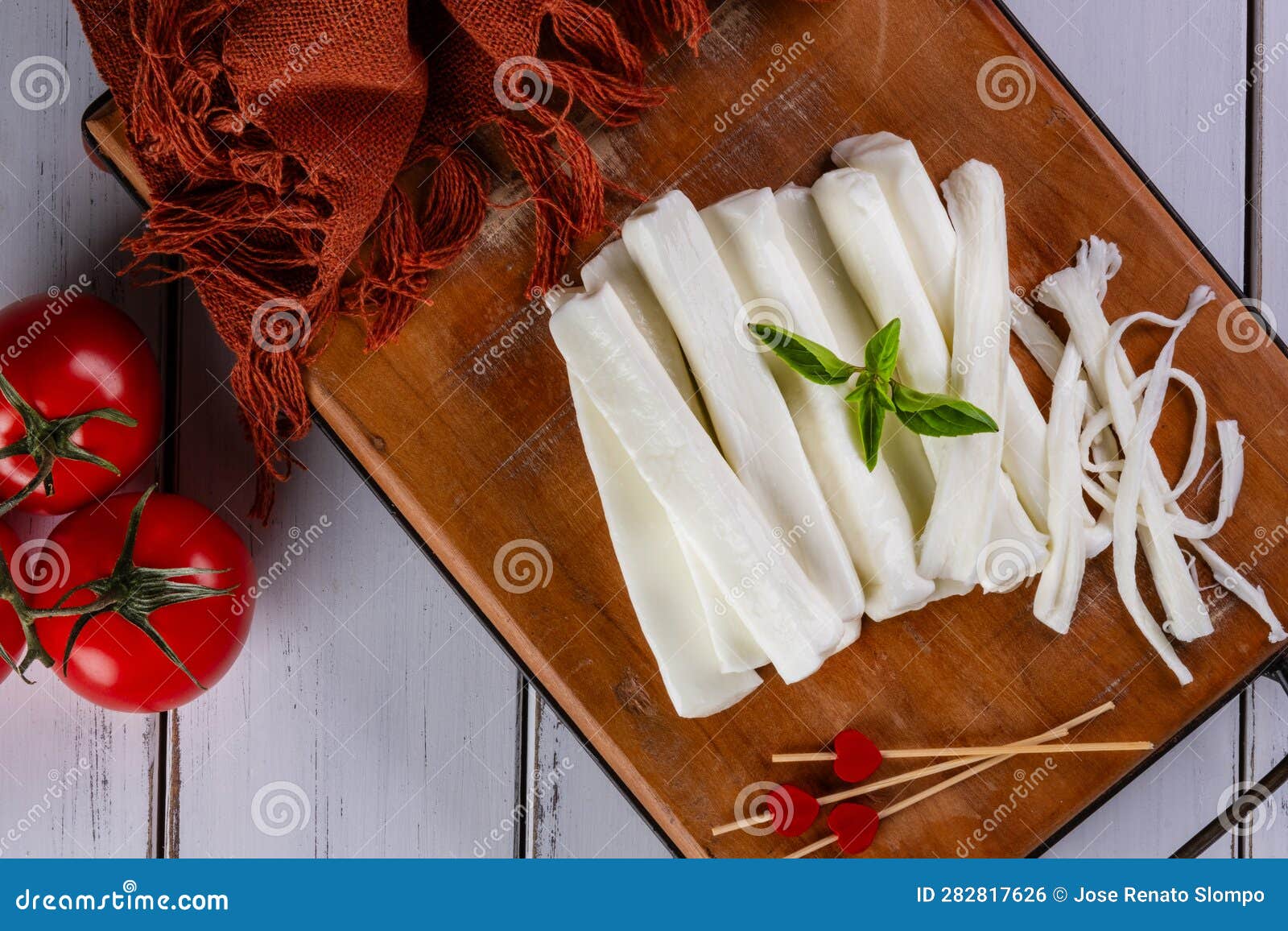 Sticks Made of Buffalo Mozzarella and Red Tomatoes Stock Photo - Image ...