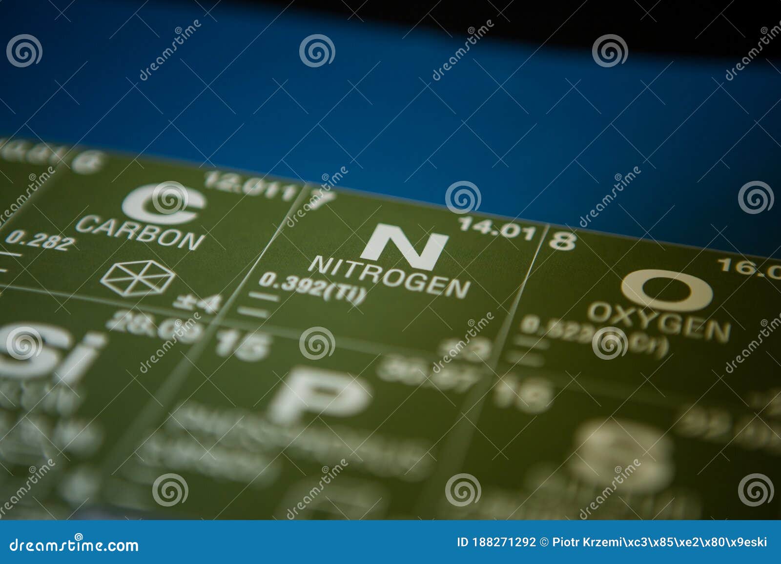 Stickstoff Im Periodensystem Der Elemente Stockfoto - Bild von helium ...