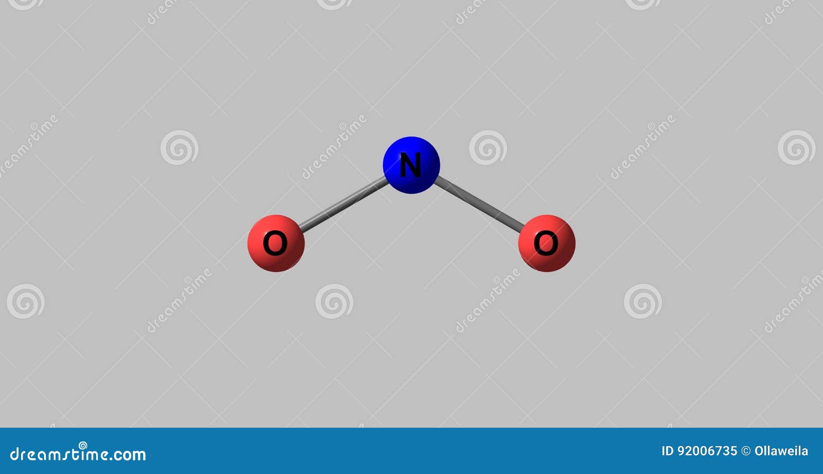Stickstoffdioxidmolekülstruktur Lokalisiert Auf Grau Stock Abbildung ...