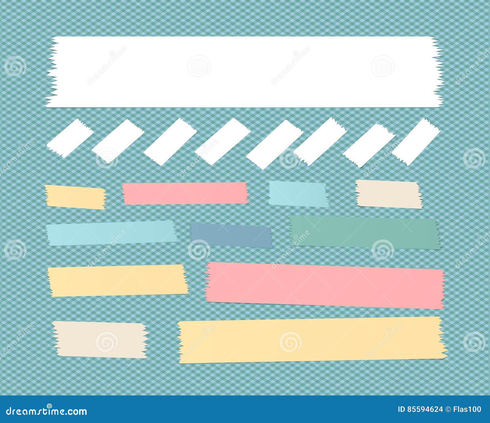 Adhesive Paper Notes And Tag Set Line. Heart Under Corner. Template ...