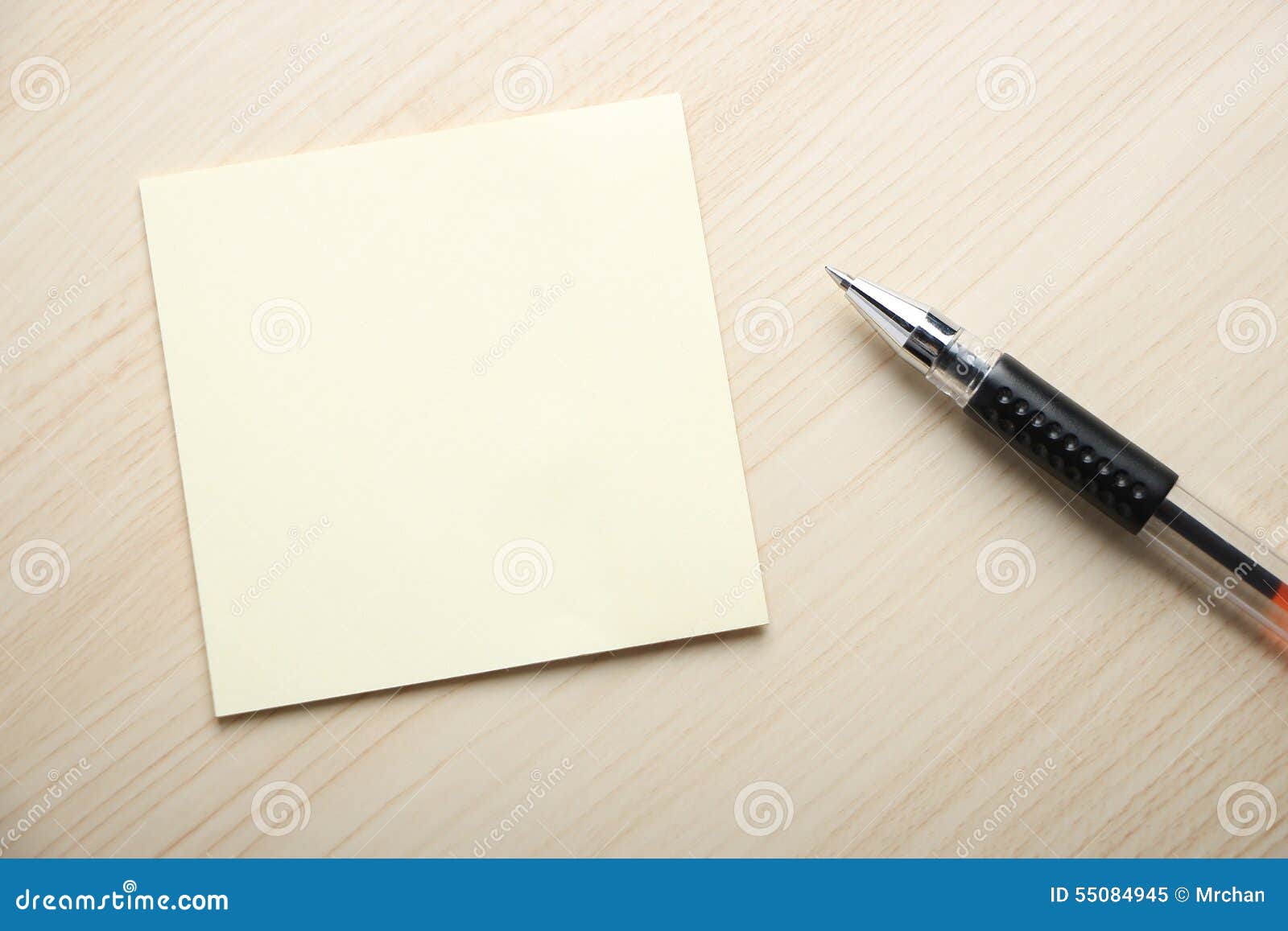 Sticky and ball pen stock image. Image of empty, copy - 55084945