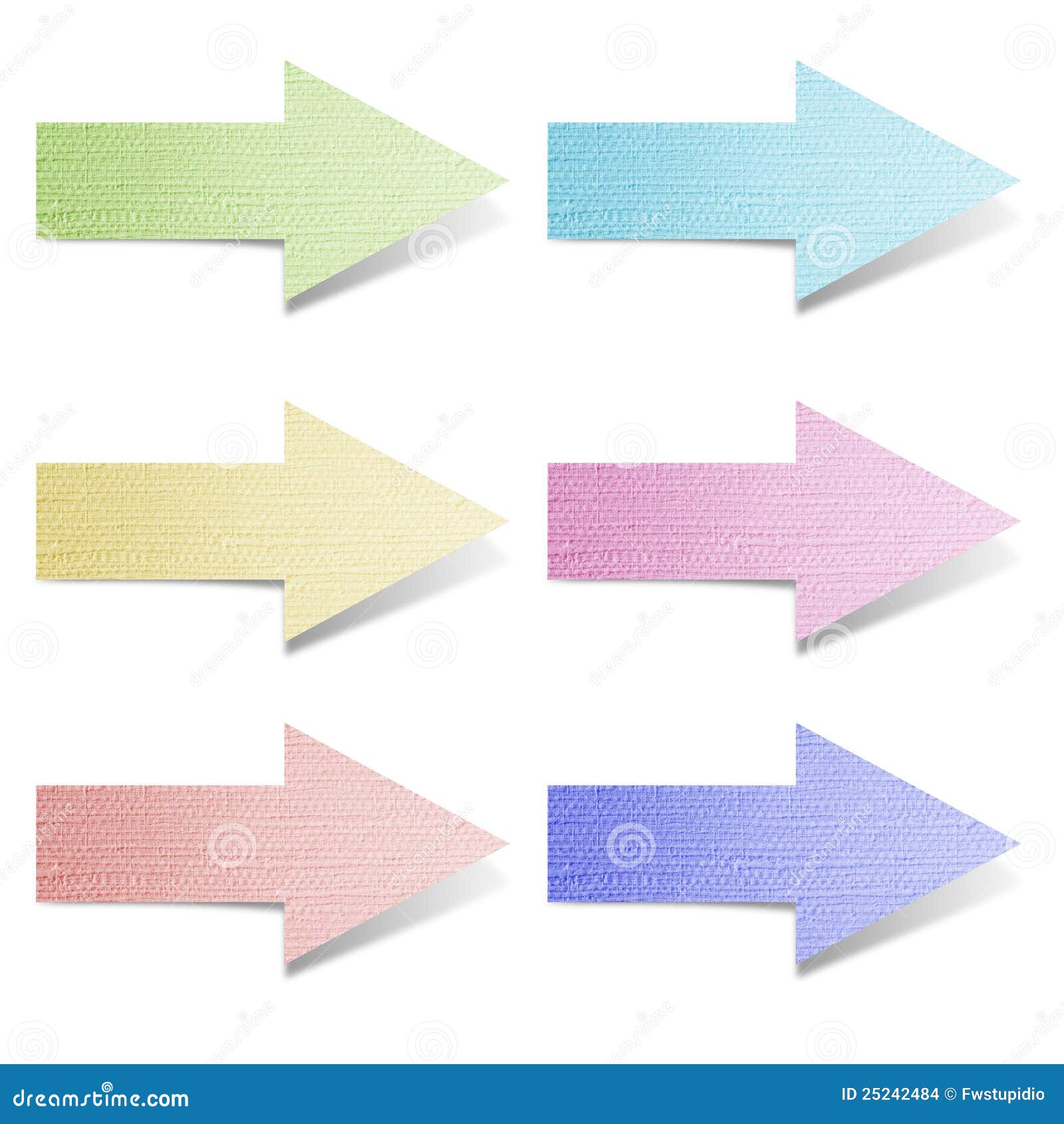 Sticky Collection of Mulberry Paper Arrows Stock Photo - Image of ...
