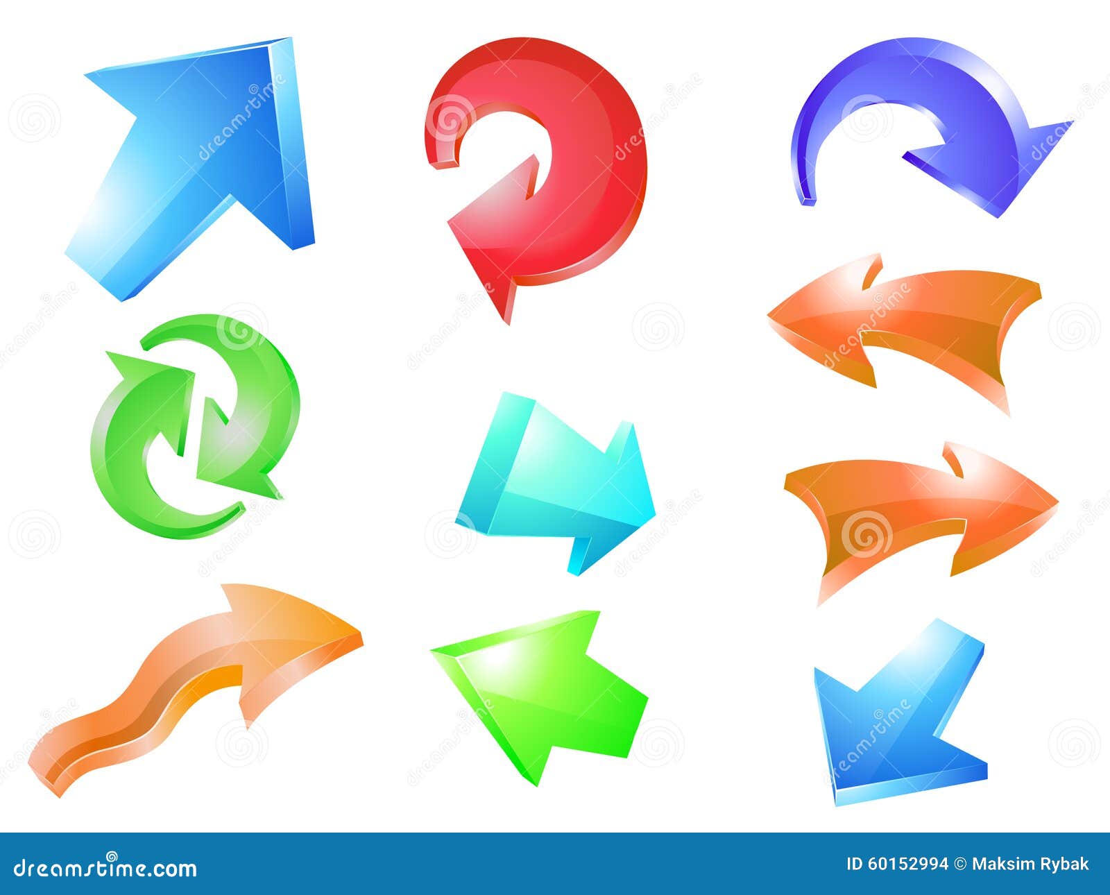 Sticky Collection of Paper Arrows. Stock Vector - Illustration of ...