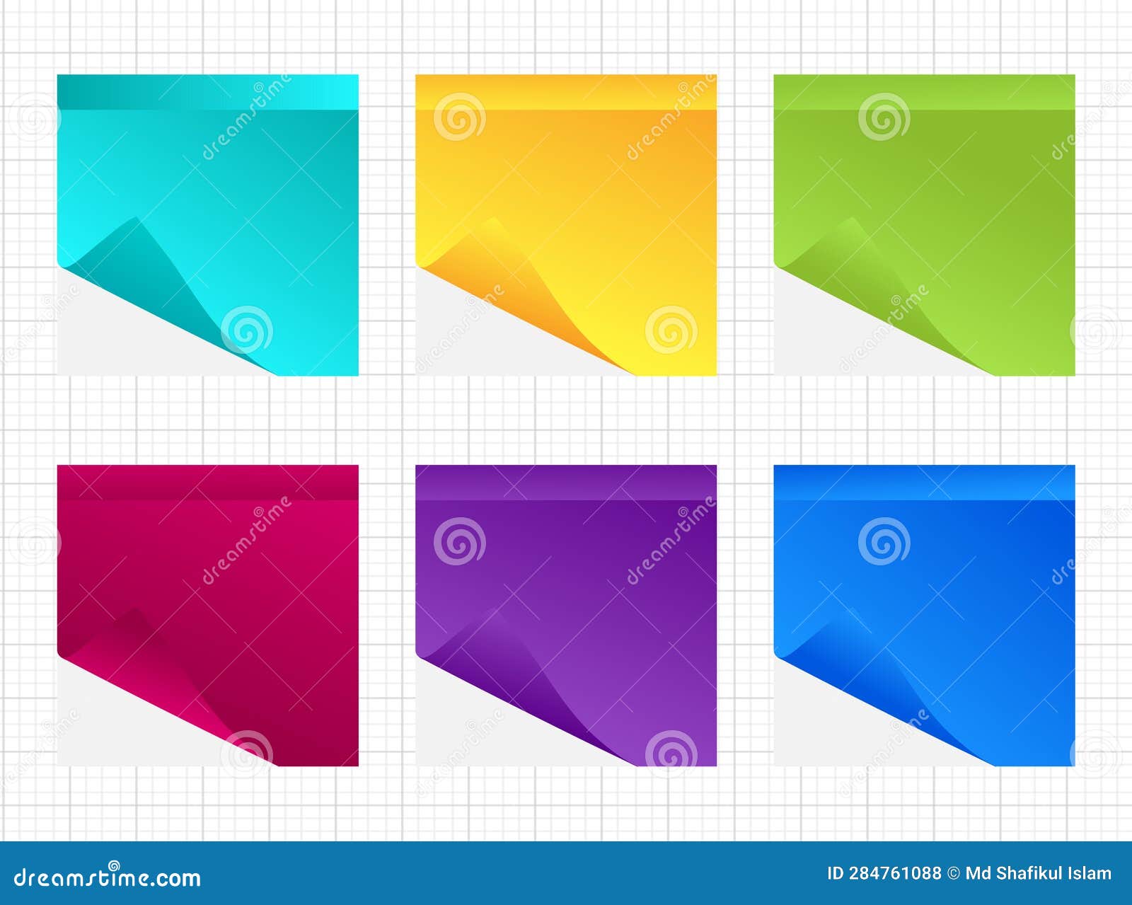 Sticky Colored Notes. Post Note Paper. Set of Paper Banner Stickers on ...