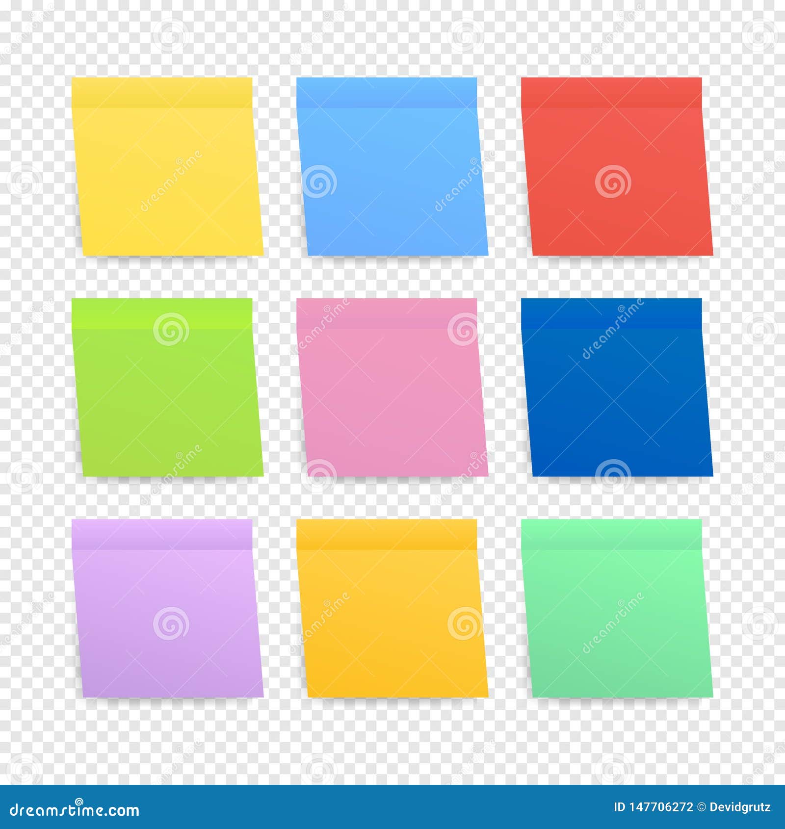 Sticky Colored Notes. Post Note Paper. Vector Stock Illustration Stock ...