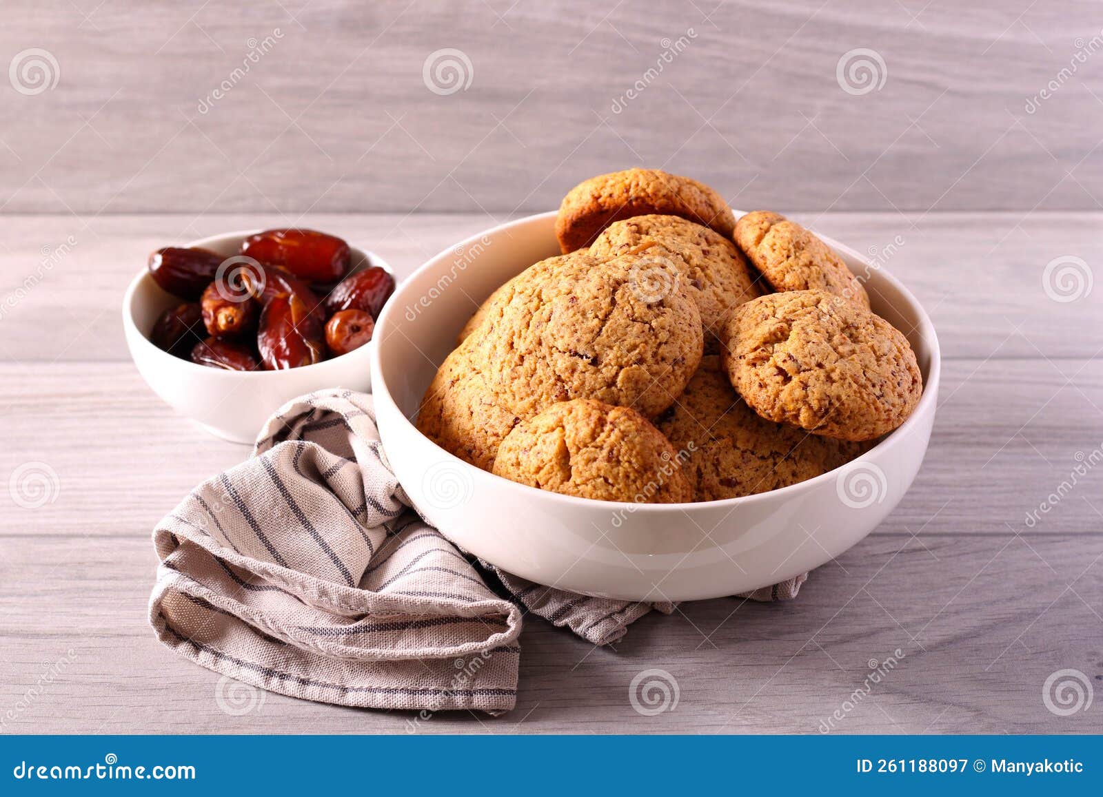 Sticky Date Cookies in Bowl Stock Image - Image of brunch, treat: 261188097