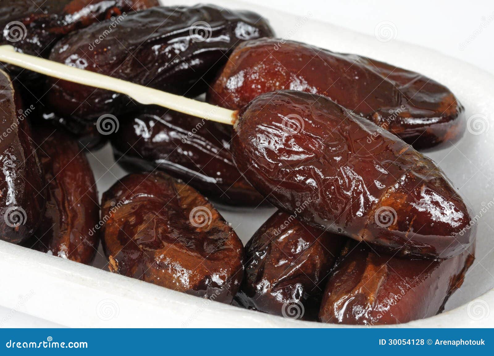 Sticky dates in white box. stock photo. Image of dates - 30054128