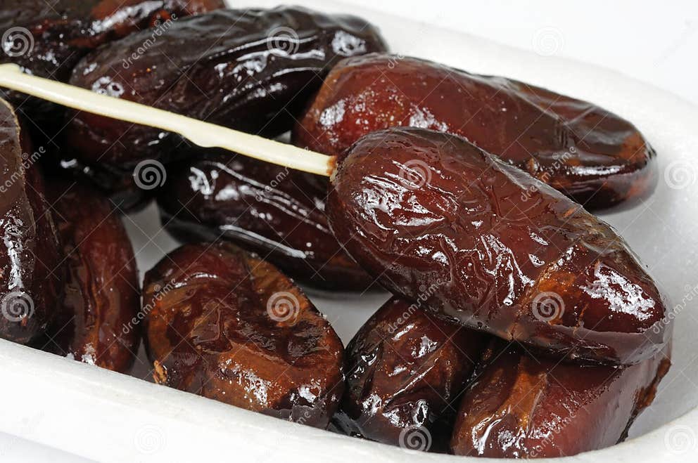 Sticky dates in white box. stock photo. Image of dates - 30054128