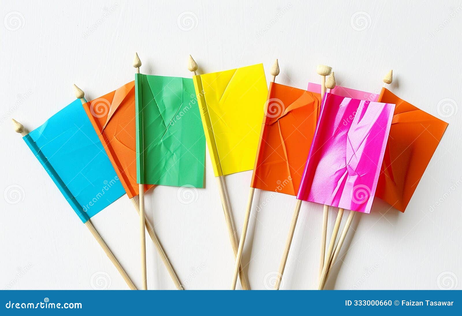 Sticky Flags on a Crisp White Background -Generative Ai Stock Photo ...
