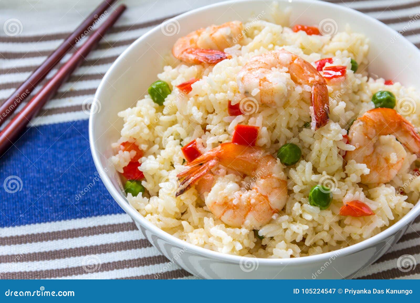 Sticky Fried Rice with Shrimp and Vegetables Stock Image - Image of ...
