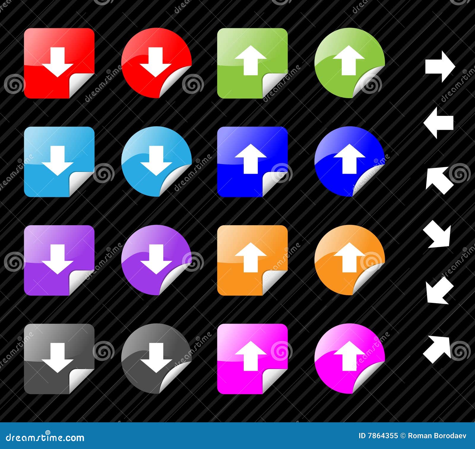 Sticky Icons With Arrows. Picture Image: 7864355