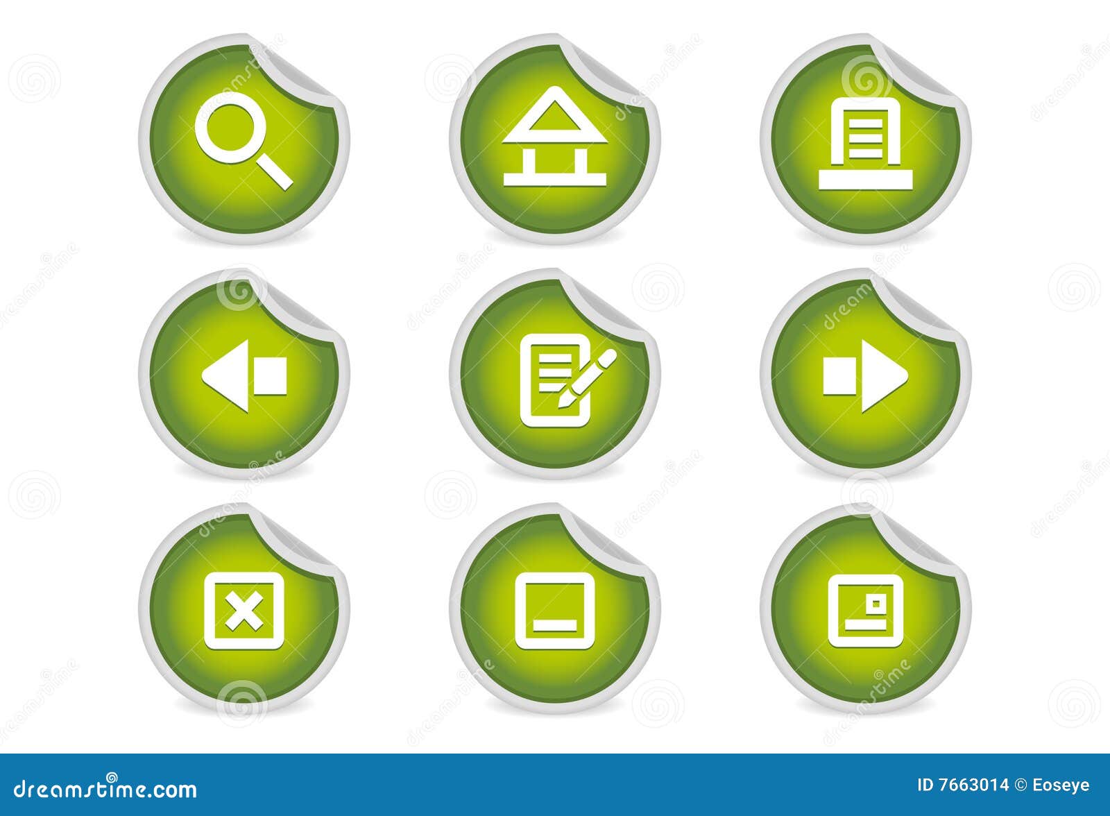 Sticky Icons - Website Navigation | Green Stock Vector - Illustration ...