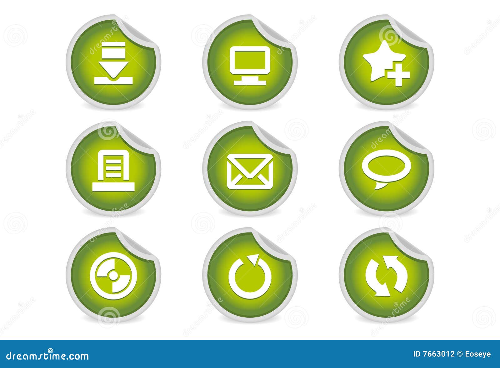Sticky Icons - Websites & Blogs #2 | Green Stock Vector - Illustration ...