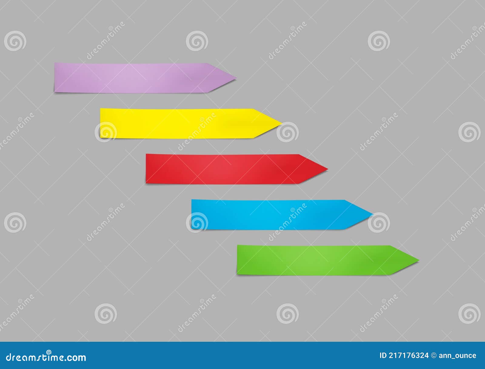 Sticky Index Notes. Color Vector Set. Blank Colored Paper Bookmark ...