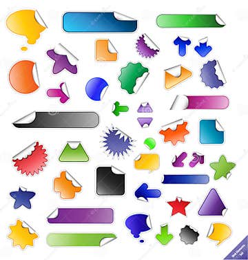 Sticky Vector Label Labels Sticker Set Design Tag Memo Note Paper Blank ...