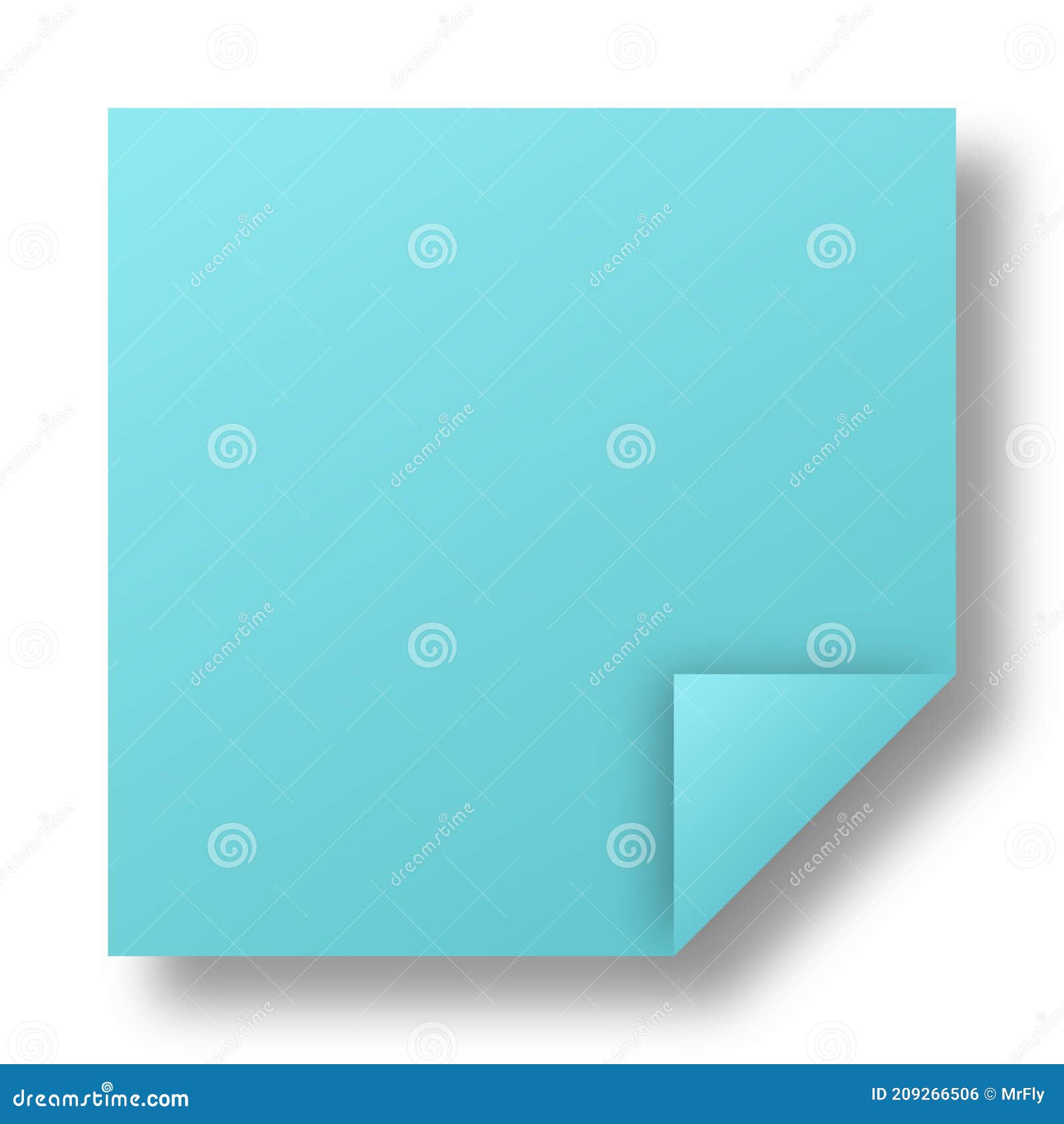 Baby Blue Sticky Memo Note, Isolated, Vector Illustration Stock Vector ...