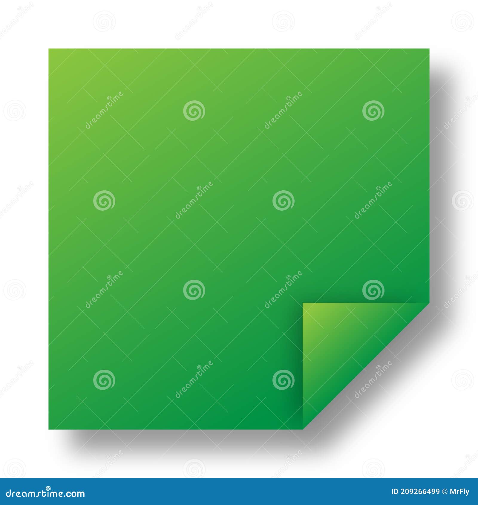 Green Sticky Memo Note, Isolated, Vector Illustration Stock Vector ...
