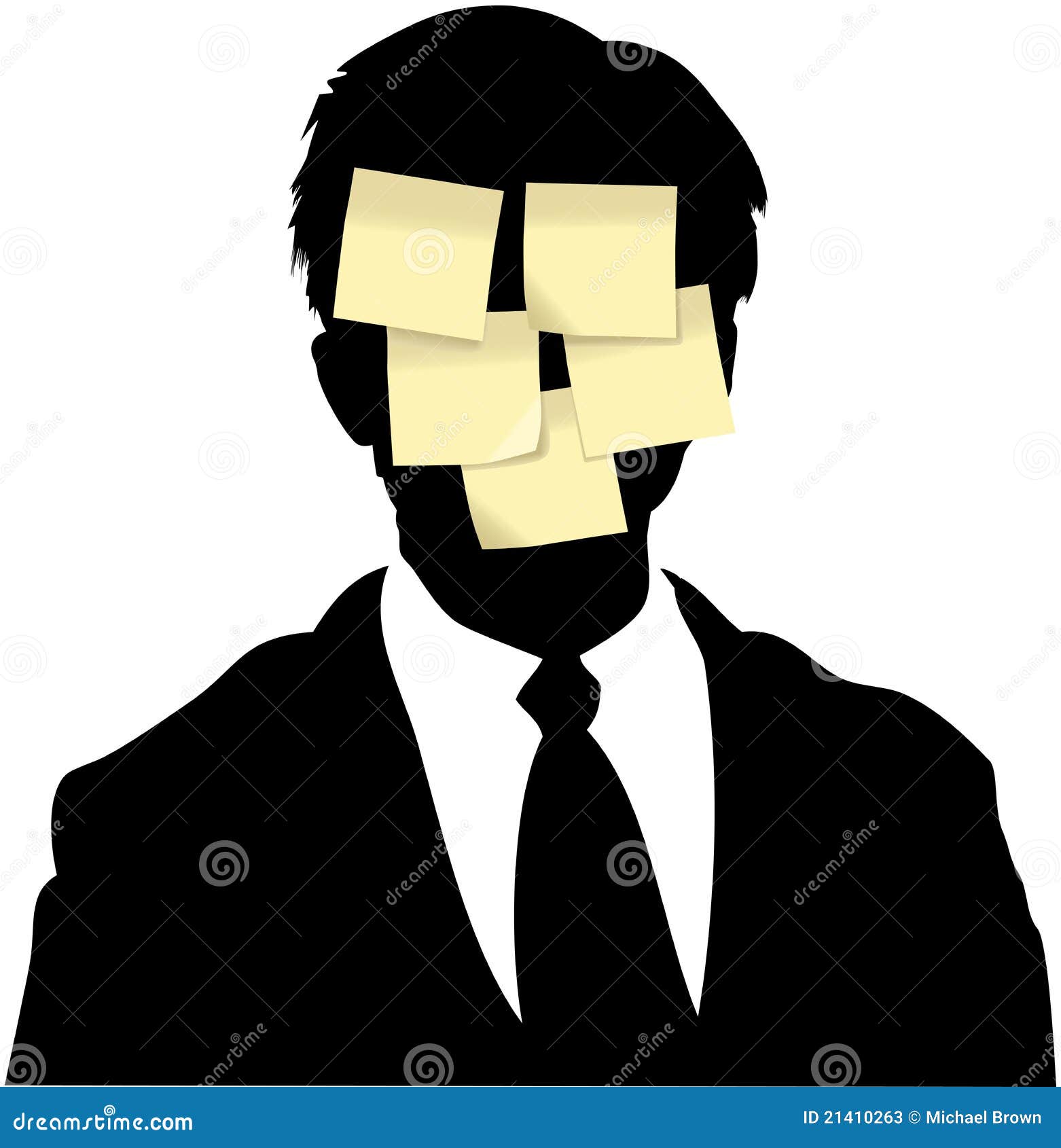 Sticky Memo Notes Business Man Reminder Stock Vector - Illustration of ...