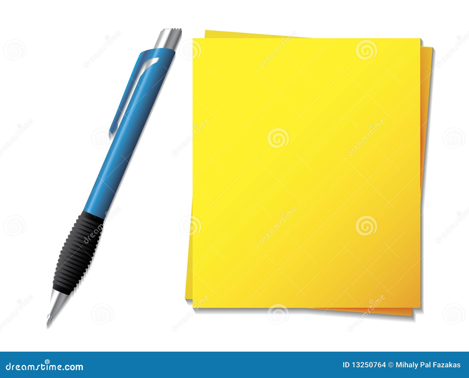 Sticky note with ballpen stock vector. Illustration of information ...