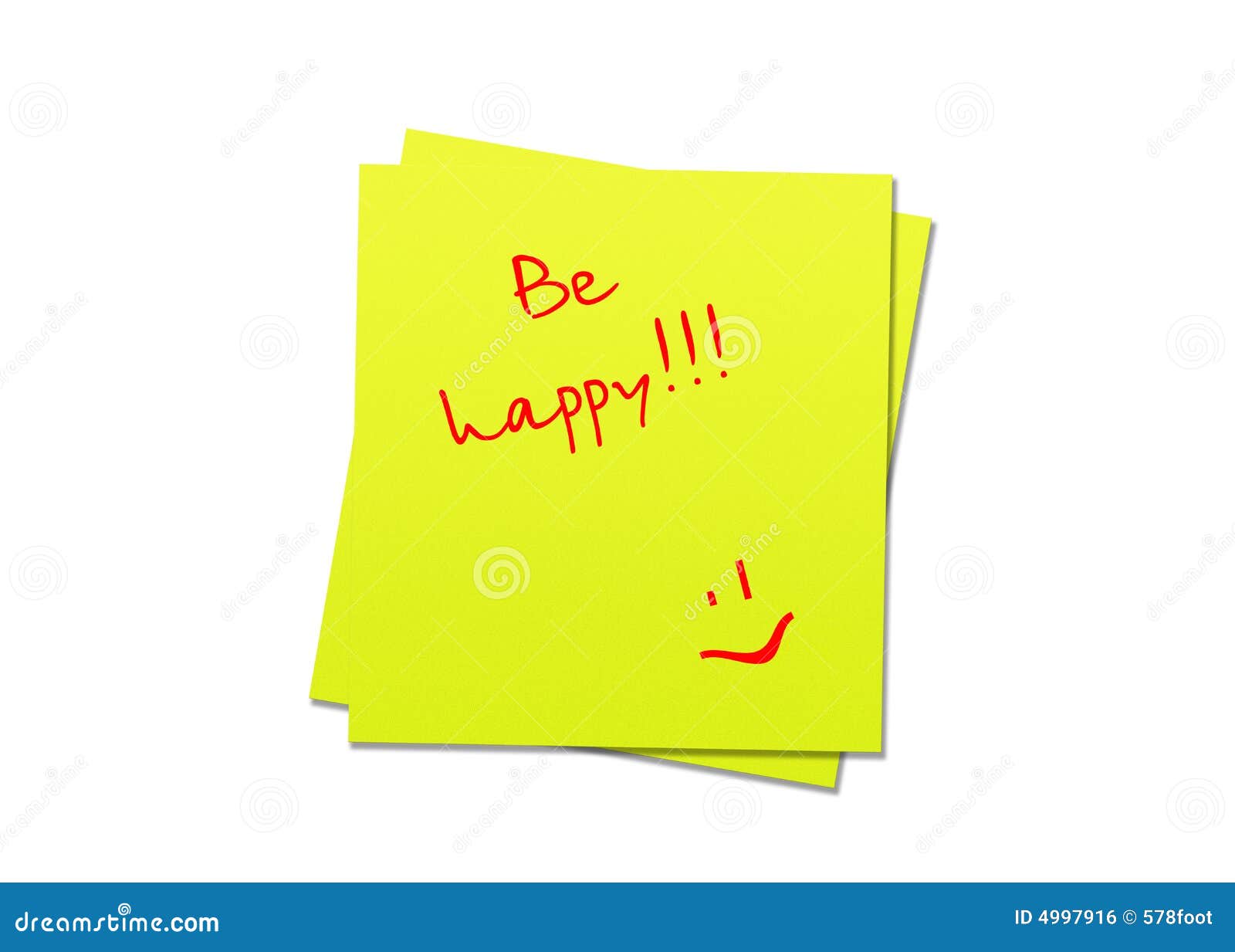 Sticky note be happy stock photo. Image of eyes, blank - 4997916