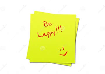 Sticky note be happy stock photo. Image of eyes, blank - 4997916