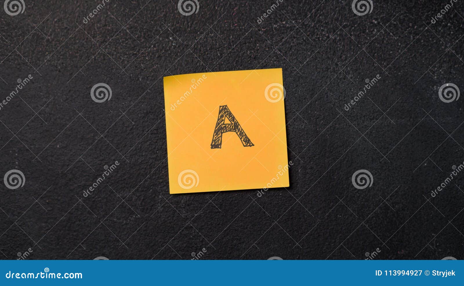 Sticky Note on the Blackboard Stock Image - Image of backdrop ...