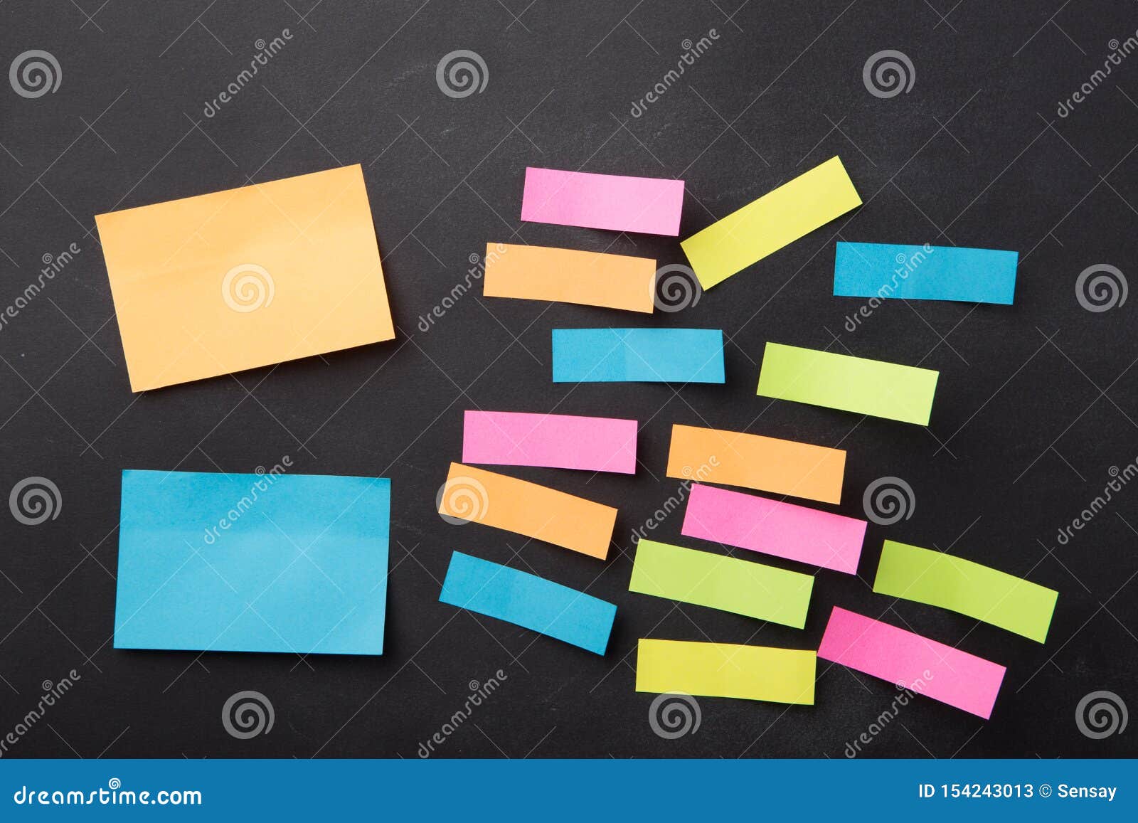 Sticky Note on the Blank Blackboard Stock Image - Image of paper ...