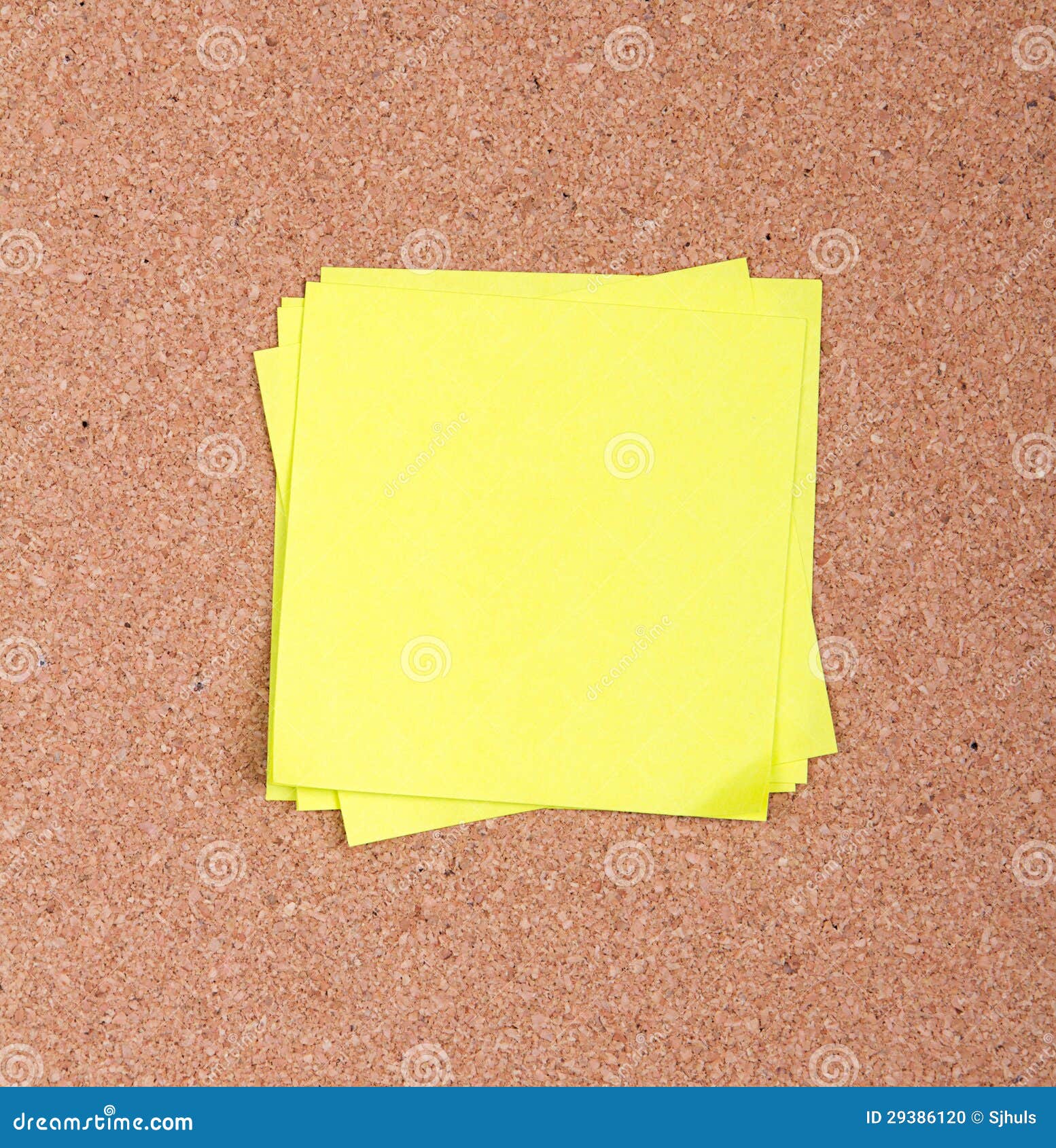 Sticky Note on a Bulletin Board Stock Photo - Image of card, list: 29386120