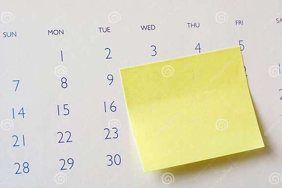Sticky note on calendar stock image. Image of date, office - 2785273