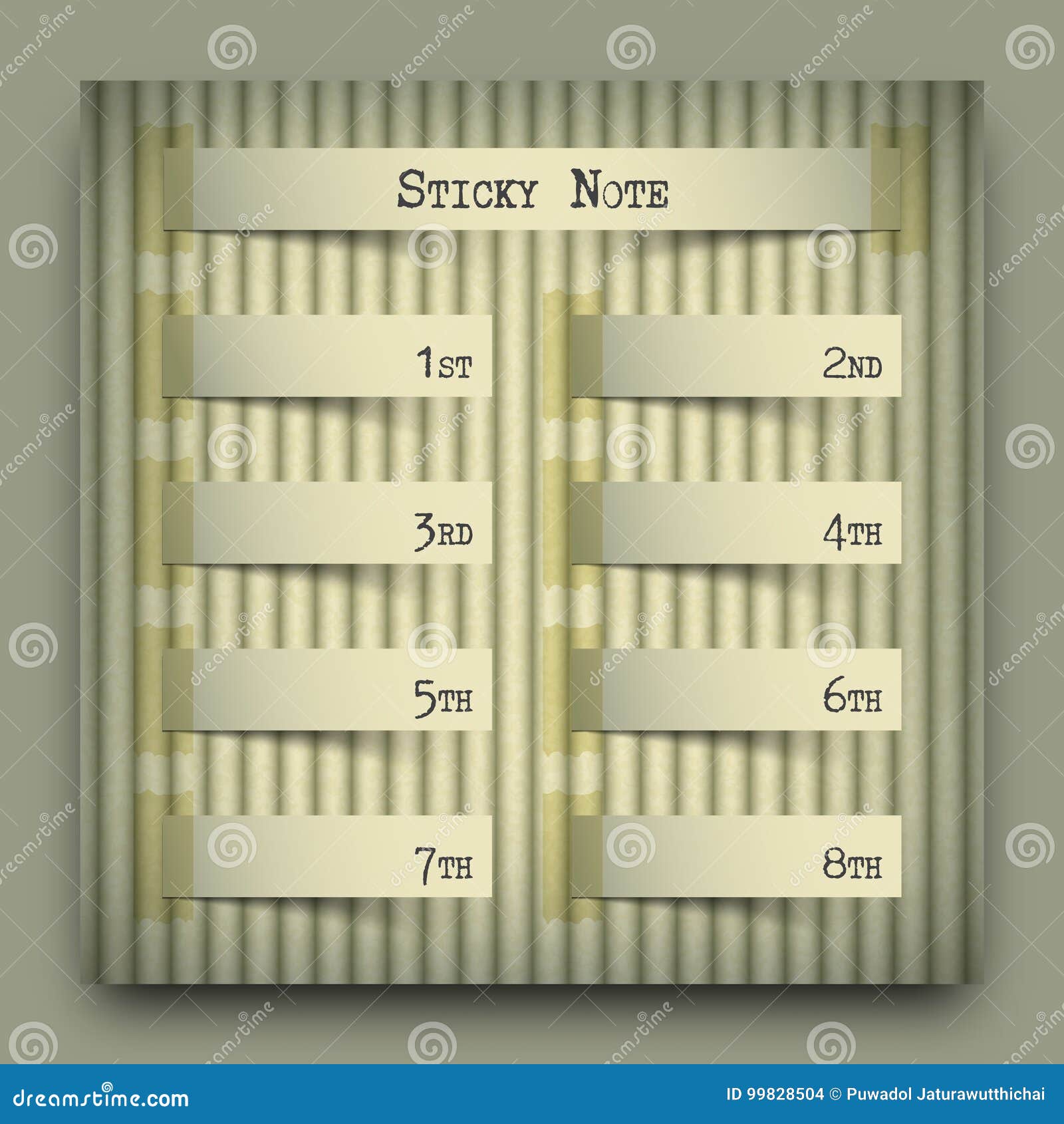 Sticky Note On Cardboard . Vector . It Look Like Float From Background ...