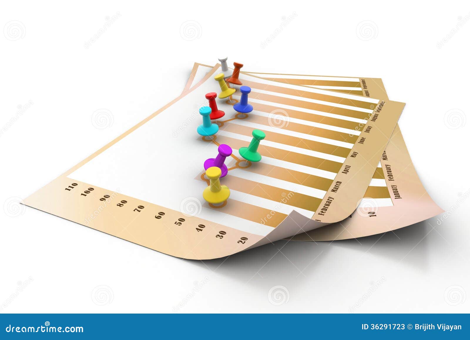 Sticky note chart stock illustration. Illustration of office - 36291723