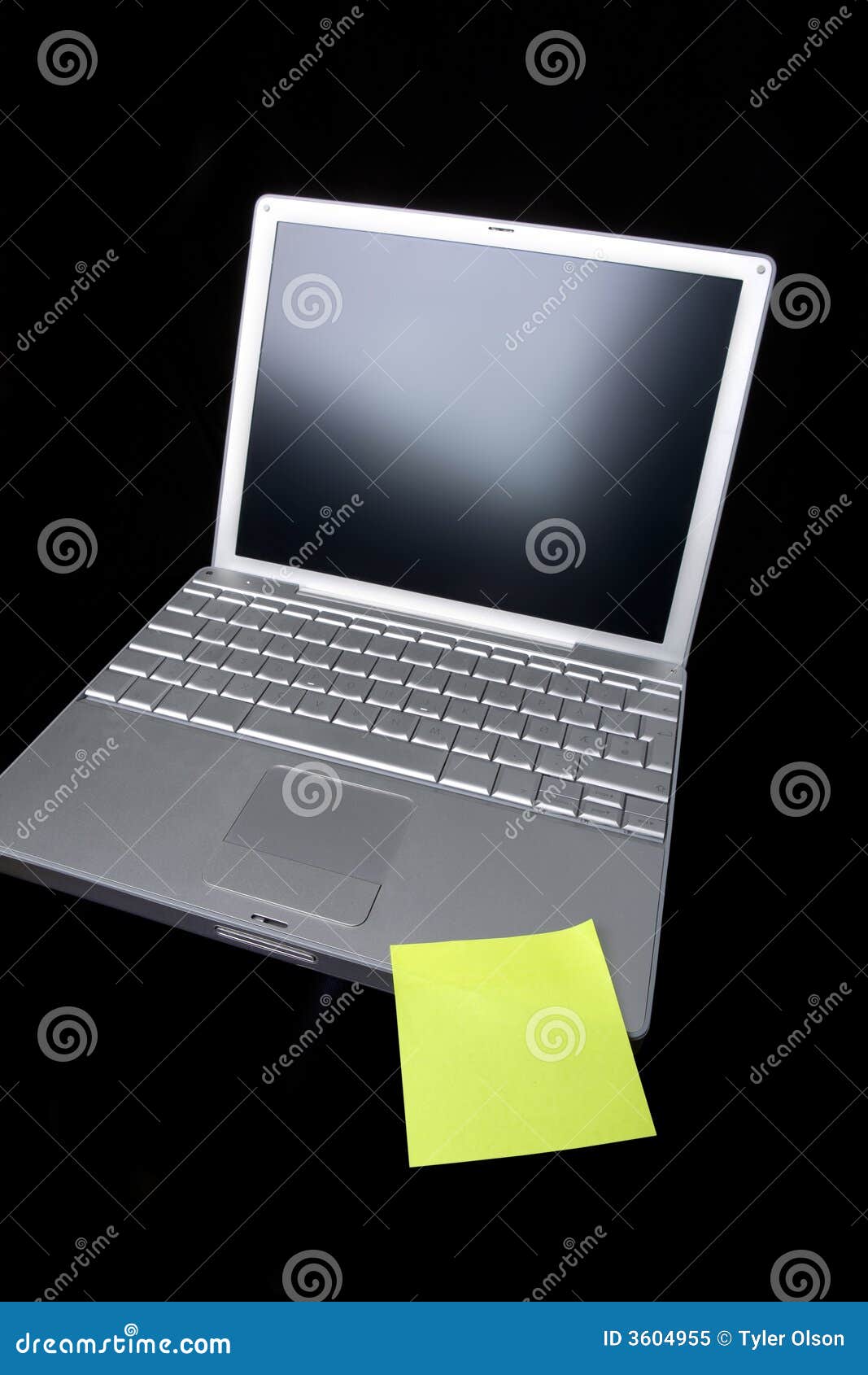 Sticky Note on Computer stock image. Image of memory, laptop - 3604955