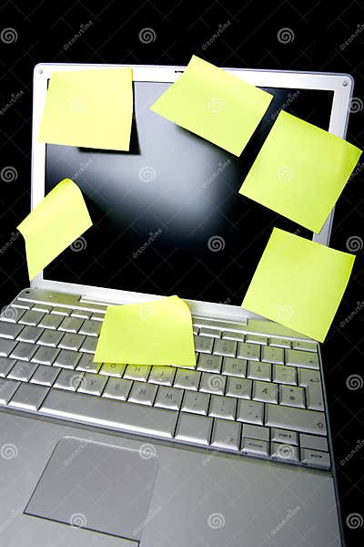 Sticky Note on Computer stock image. Image of list, notebook - 3605003