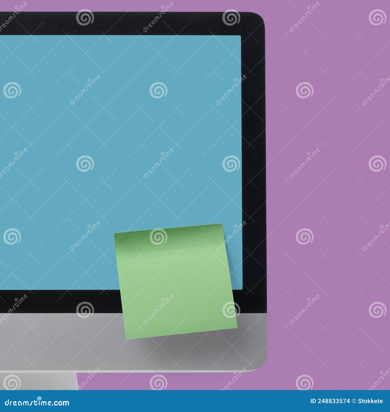 Sticky Note on the Computer Screen Stock Photo - Image of planner ...