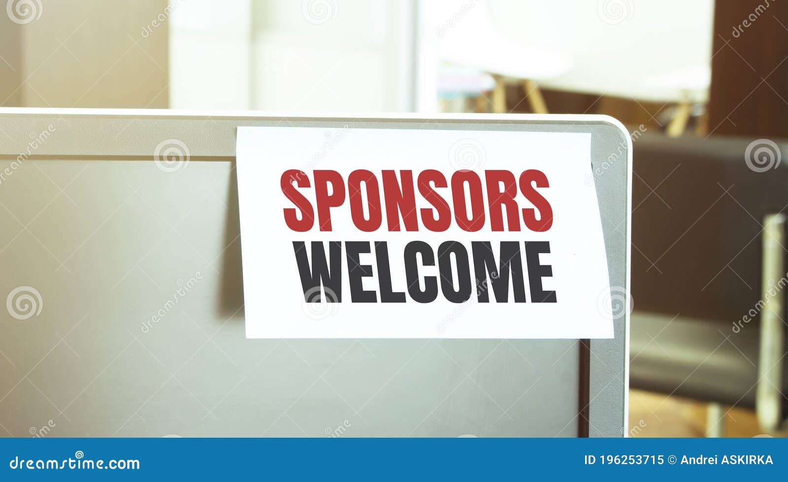 Text - Sponsors Formed From Magazine Letters On Blue Background. Word ...