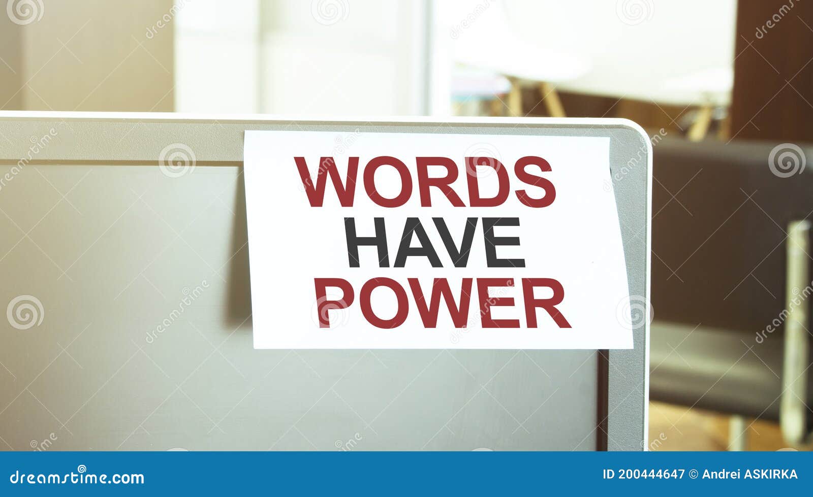 Sticky Note on the Computer. Text WORDS HAVE POWER Stock Image - Image ...