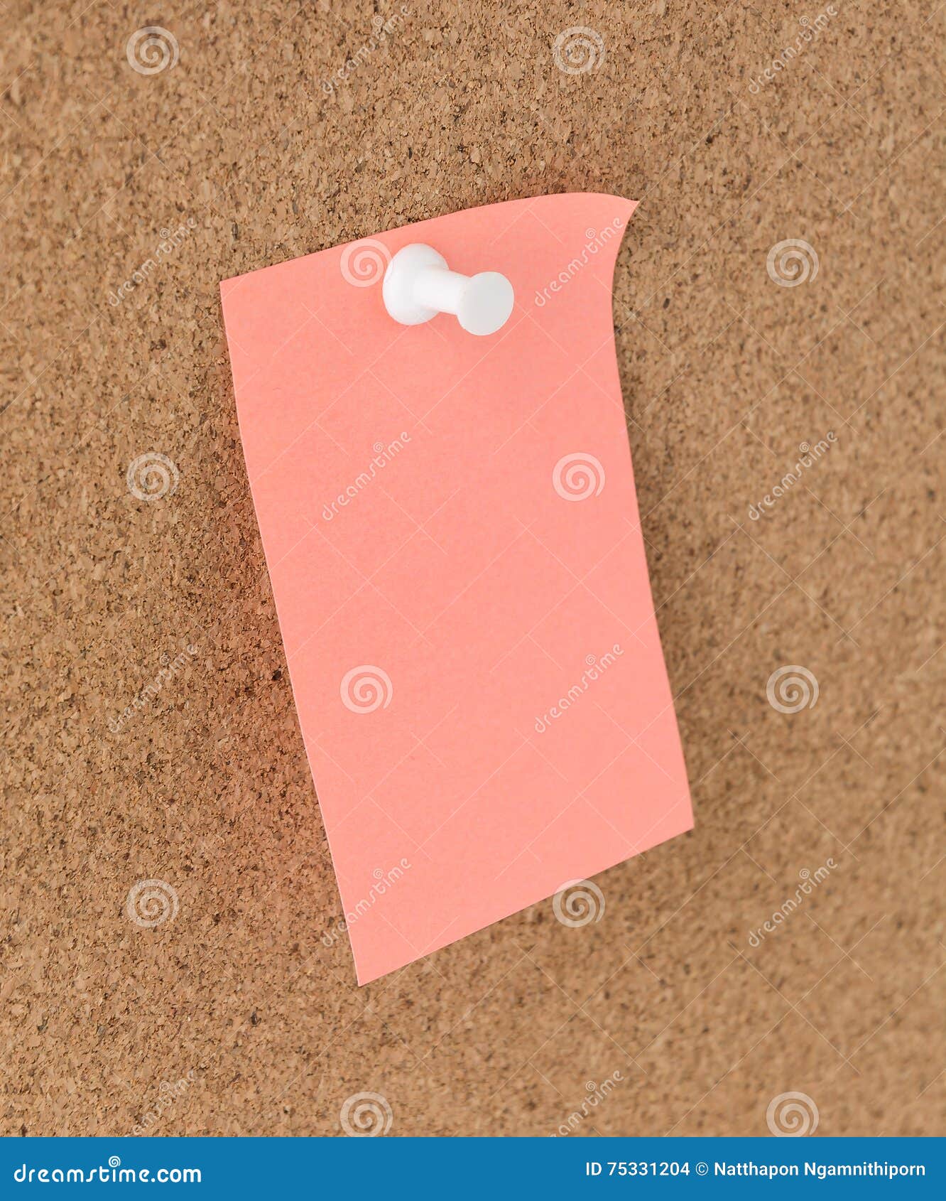 Sticky note on cork board stock photo. Image of paper - 75331204