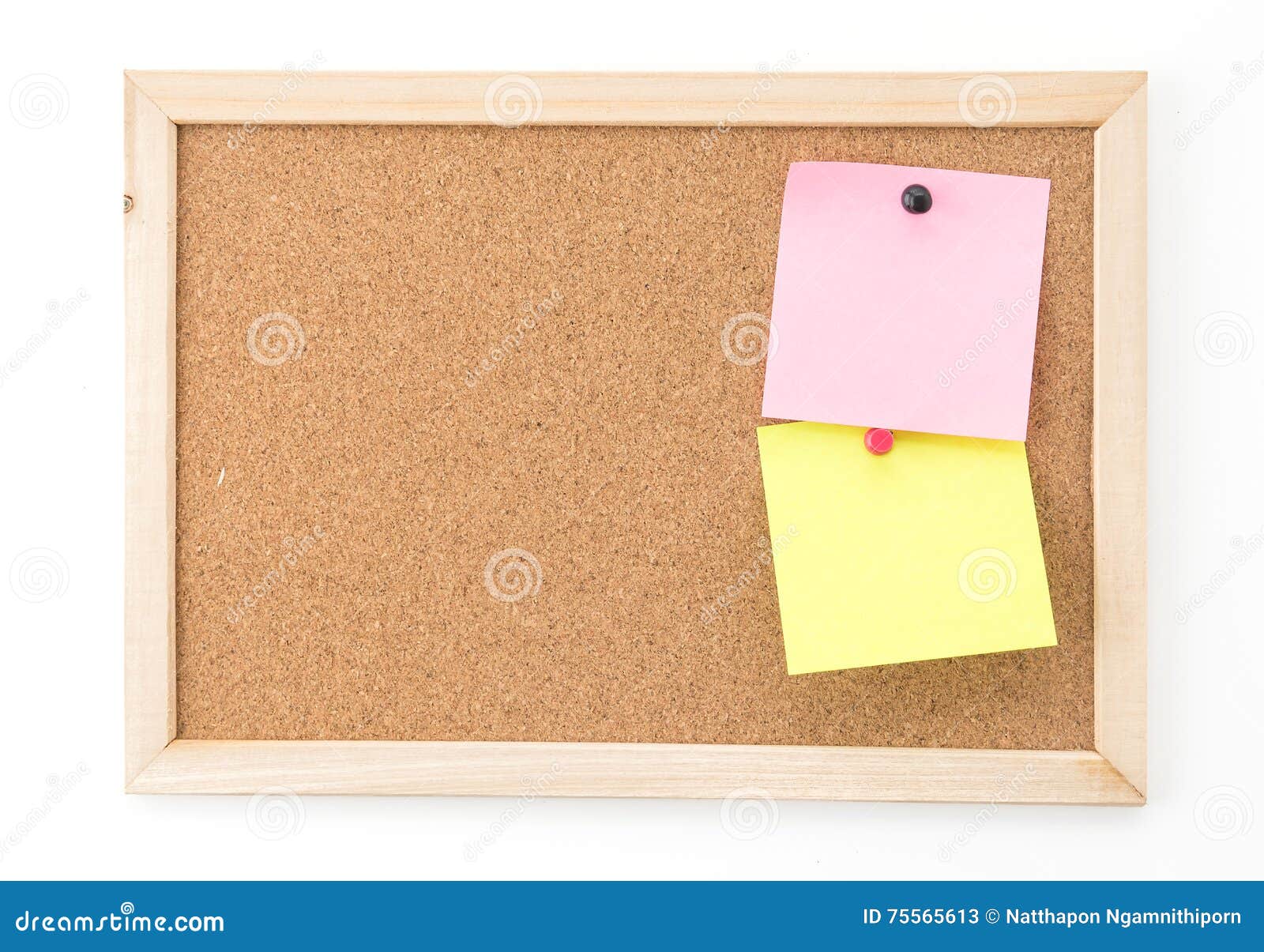 Sticky note on cork board stock image. Image of white - 75565613
