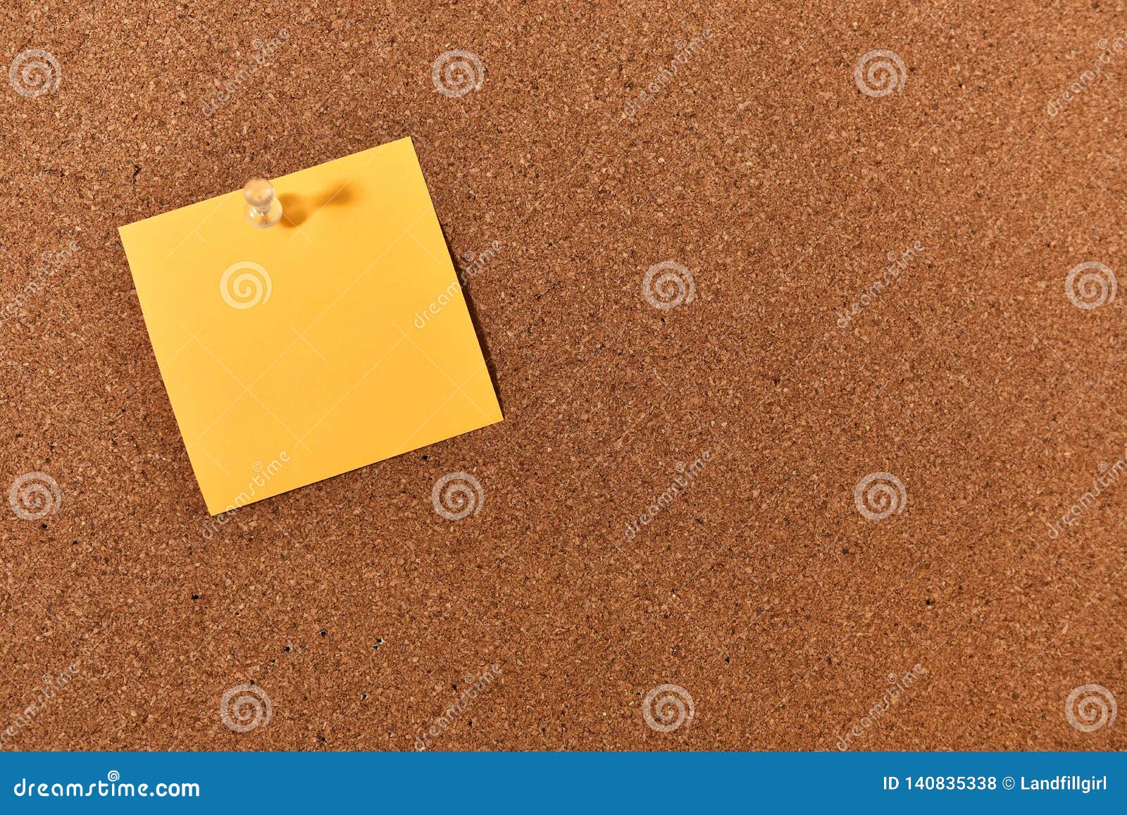 Sticky Note and Corkboard stock photo. Image of yellow - 140835338