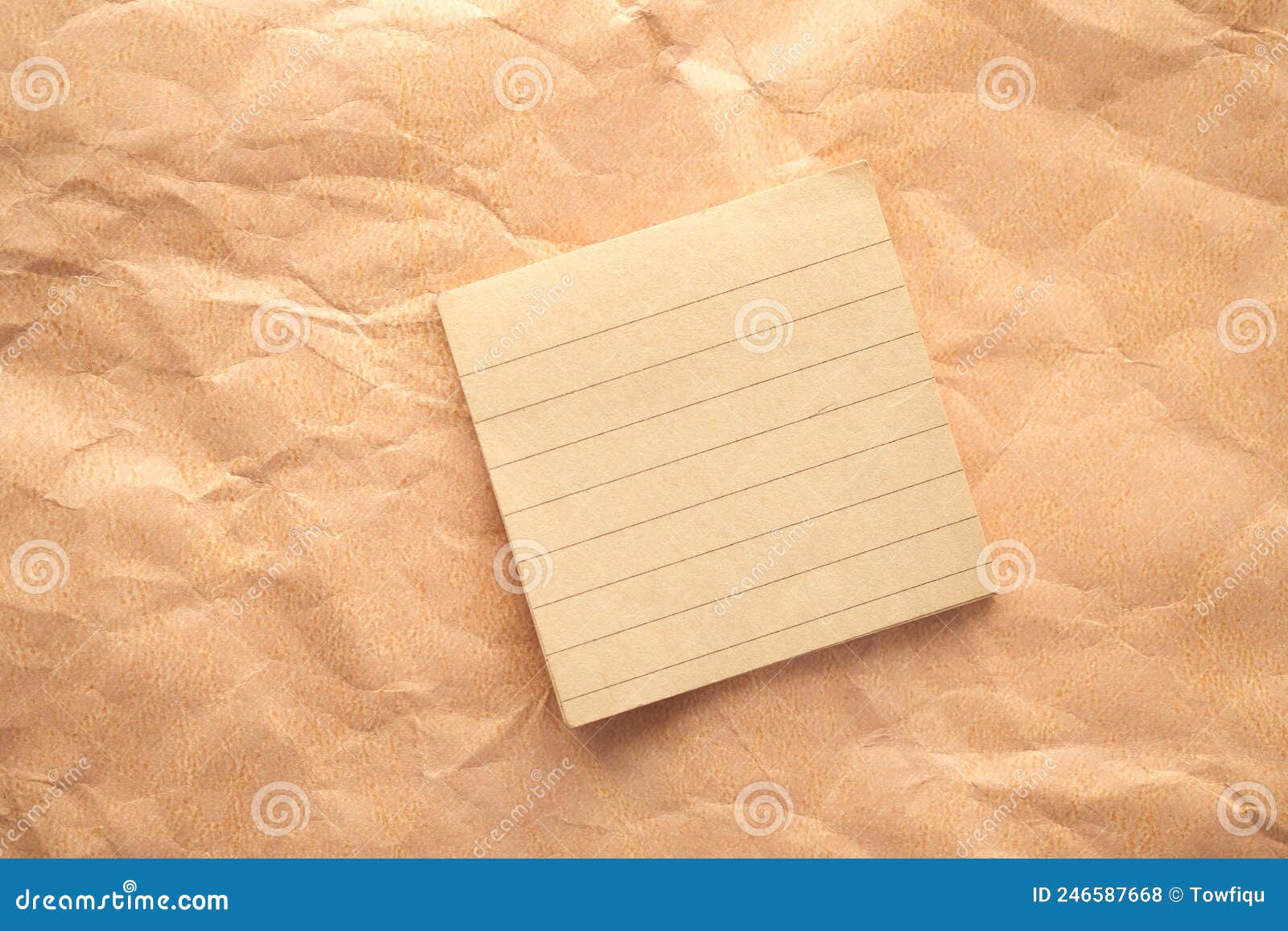 A Sticky Note on Crumpled Paper Stock Photo - Image of note, isolated ...