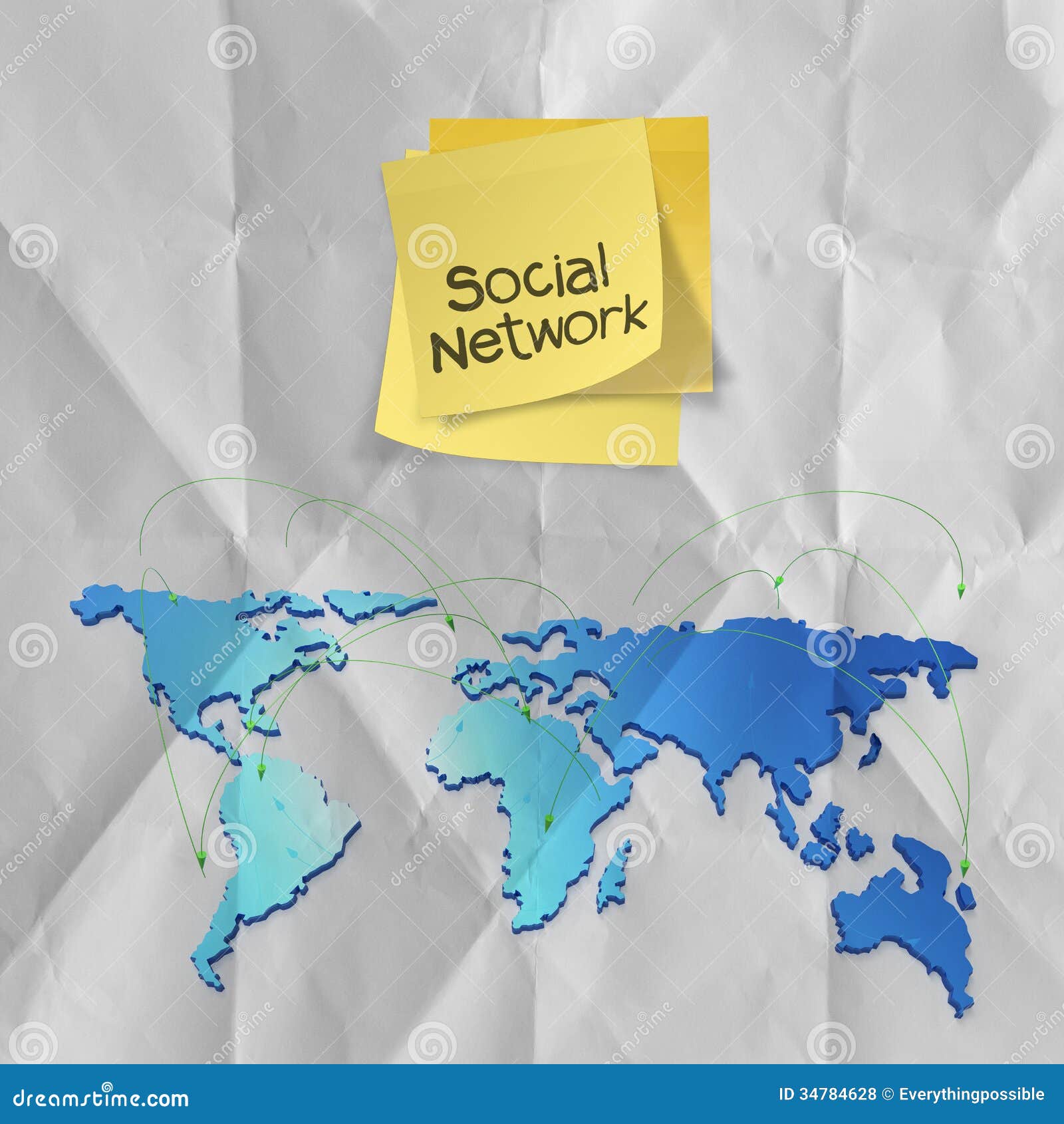 Sticky Note with Crumpled Paper Stock Photo - Image of concept ...