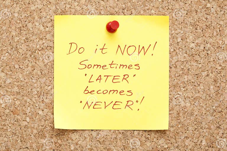 Sticky Note Do it Now stock photo. Image of inspiration - 26433976