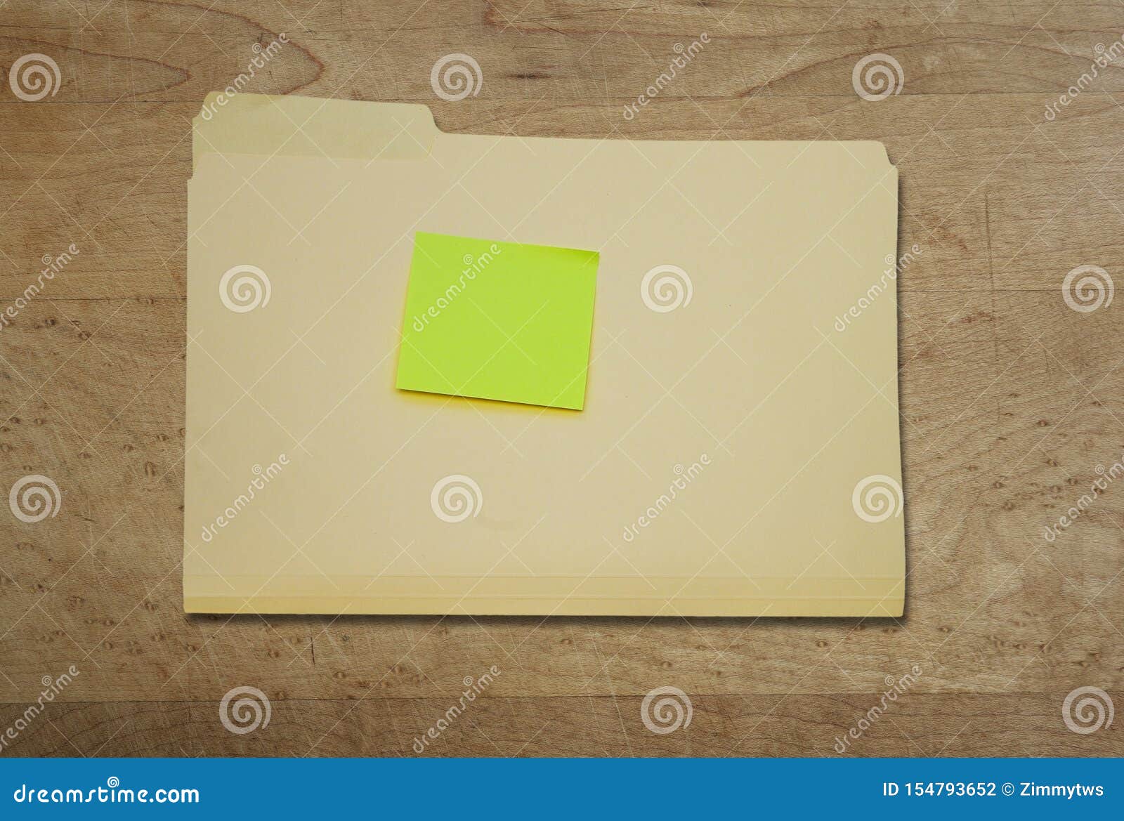 Sticky note on folder stock photo. Image of blank, empty - 154793652