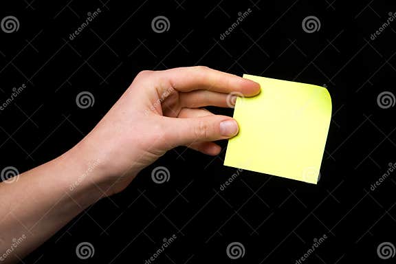 Sticky Note in Hand stock image. Image of finger, memo - 3605015