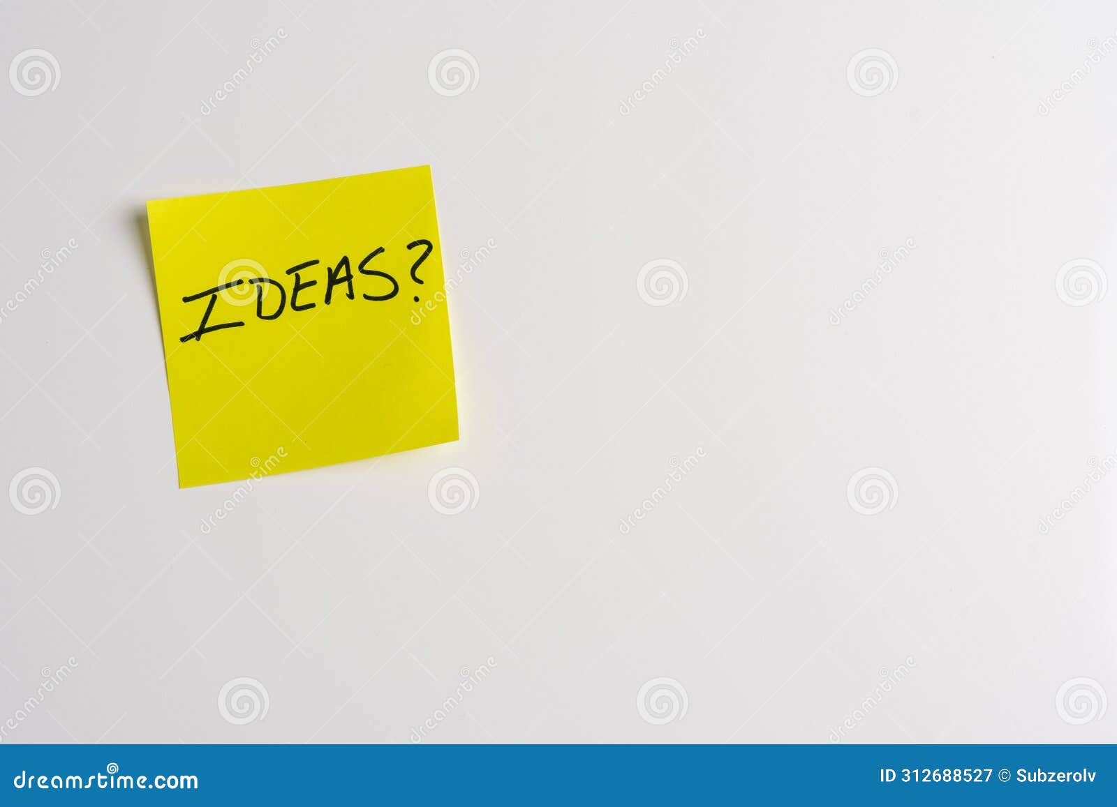 Sticky Note with Ideas on a White Background Stock Image - Image of ...