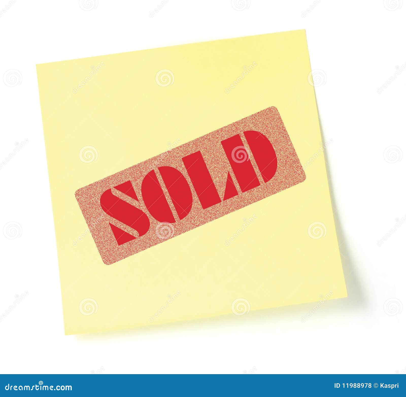Sticky Note Indicating Item is Sold Stock Photo - Image of note, office ...